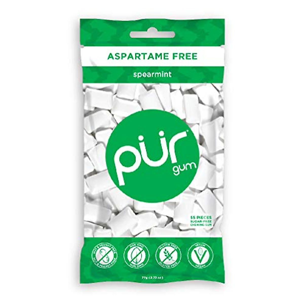 PUR Gum Spearmint, 55Count, 3 Pack