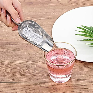 Stainless Steel Ice Scoop, 3 Ounces Round Bottom Bar Ice Flour Utility Scoop 9.6 Inch Metal Food Scoop Small Metal Food Candy Scoop for Kitchen Bar Party Wedding for Ice Cubes Beans Dog Food