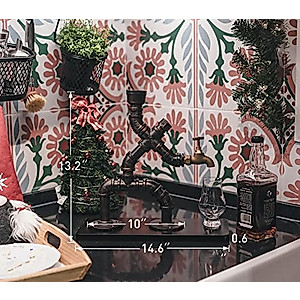 Steampunk Alcohol Holder For Whiskey-Industrial Personalized Bar Stand For 1bottle In Room Liquor Dispenser-Man Cave Decor