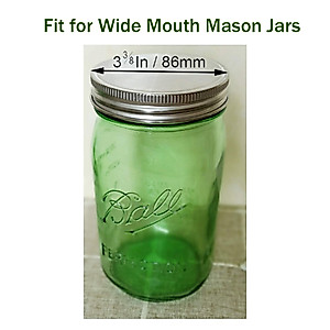 Stainless Steel Mason Jar Lids,12 Pack Polished Surface,Reusable and Leak Proof,Storage Caps with Silicone Seals for Wide Mouth Size Jars (12-Pack Stainless Steel Lids(Wide Mouth))