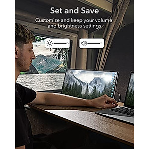 ESR Portable Monitor for Laptop, Slim 15.6 Inch 1080P External Monitor with Adjustable Stand, Travel Monitor, Landscape and Portrait View, Portable Screen for Laptop/Mac/Tablet/Phone/Switch, Silver