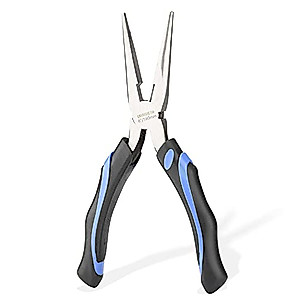 URASISTO 6-Inch Long Needle-Nose Side Cutting Pliers with Heavy Duty Nickel Chromium Steel Construction