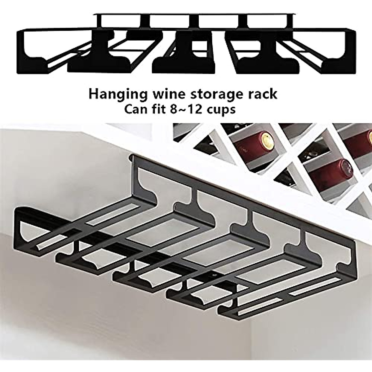 Household Wine Glass Rack, Wine Cabinet Goblet Rack, Wine Glass Rack, Wine Rack Hanging Rack 2 Packs