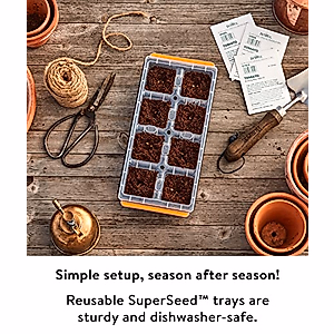 Burpee SuperSeed Windowsill Seed Starting Tray | 8 XL Cell | Seed Starter Tray | Reusable & Dishwasher Safe | for Starting Vegetable Seeds, Flower Seeds & Herb Seeds | Window Garden Seed Starting Kit