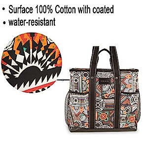 DEMOMENT Water Resistance Large Canvas Utility Tote Bag,Work Teacher Nurse Shoulder Women Bag(Tribal)