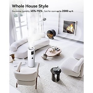 17L/4.5Gal Ultra Large Humidifiers for Bedroom 2000 sq ft, Quiet Humidifiers for Large Room, Tower Humidifier with 4 Mist Mode & Extension Tube for Home School Office Commercial Greenhouse Plants