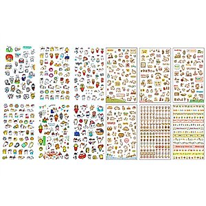 ALIMITOPIA Scrapbook Sticker,12 Sheets Kawaii Cartoon Cat Charactor DIY Transparent Decorative Paster Ornament Mark