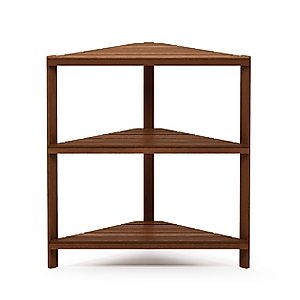 Furinno FG18445 Tioman Hardwood Patio Furniture Corner Shelf in Teak Oil, Natural