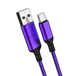 xiongweida (4ft+6ft 2pack) 2in1 USB to USB c to USB c Cable (Purple)