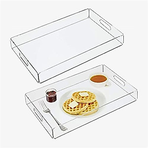 GEEKLLS Breakfast Tray Transparent Tray Snack Plate Drink Tray Snack Food Tray Multifunctional Storage Plate Bathroom Towel Tray