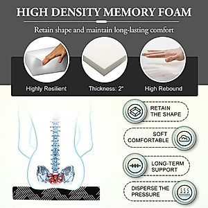 Wellsin Outdoor Chair Cushions for Patio Furniture - Patio Chair Cushions Set of 4 - Waterproof Round Corner Outdoor Seat Cushions 17"X16"X2", Black Geometry