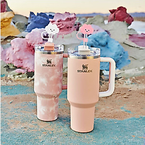 10mm Straw Cover, 6pcs Straw Covers Cap for Stanley Cup 40 oz 30 oz Food Grade Silicone Cute Large Cloud Flower Straw Topper Tips Cover Protector Plugs for Stanley Tumblers for Stanley Cup Accessories