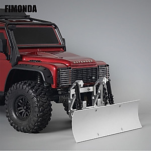 RXZIXYL RC Car Blade Snow Plow Metal Snow Shovel for 1/10 RC Crawler TRX4 TRX6 Axial SCX10 90046 03007 RGT 86100