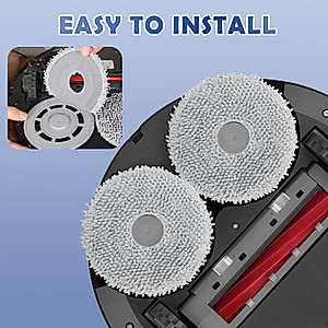 8 Pack Mop Cloth Compatible with Roborock Q Revo, Qrevo S, Qrevo Pro, Qrevo MaxV, Qrevo Master, Qrevo Plus, Qrevo Curv Robot Vacuum Cleaner, Microfiber Washable Mop Pad Replacement Accessories Parts