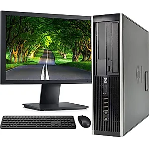 HP Elite SFF Desktop Computer PC, Intel Core i7 3.4GHZ Processor, 16GB Ram, 512GB M.2 SSD, WiFi & Bluetooth, Wireless Keyboard and Mouse, 24 Inch FHD LED Monitor, Windows 10 (Renewed)