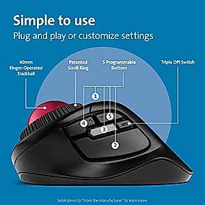 Kensington Orbit® Fusion™ Wireless Trackball (K72363WW), Black