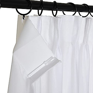 TWOPAGES Luxury Sheer Curtain with Pinch Pleat Top for Living Room Kitchen White Light Filtering Curtain Elegant Window Treatment Panel (1 Panel, 52Wx106L)