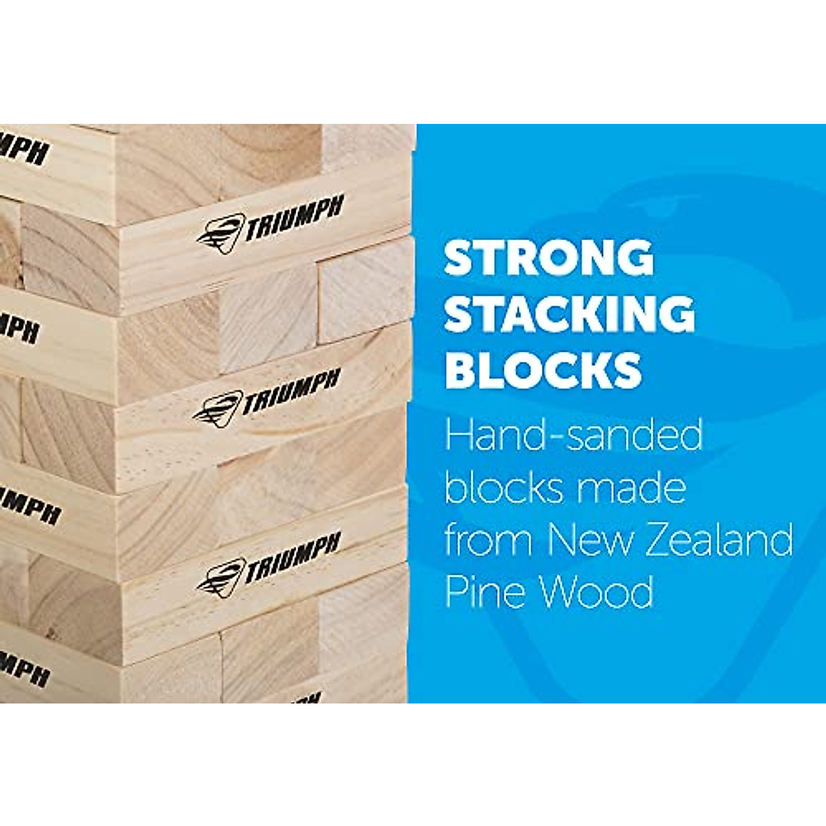 Triumph Sports Triumph Large Tumble Tower - Includes 54 Wood Tumble Blocks and Carry Case