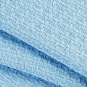 Elvana Home 100% Cotton Bed Blanket, Breathable Bed Blanket Twin Size, Cotton Thermal Blankets Twin, Perfect for Layering Any Bed for All Season, Light Blue