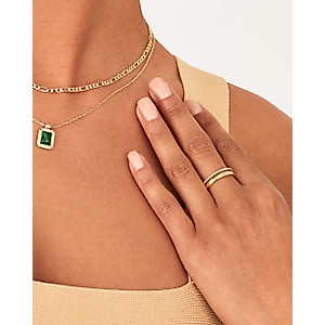 PAVOI 18K Yellow Gold Plated Cubic Zirconia Dual Stacking Rings for Women | Gold Eternity Band for Women | Thumb Ring | Size 6