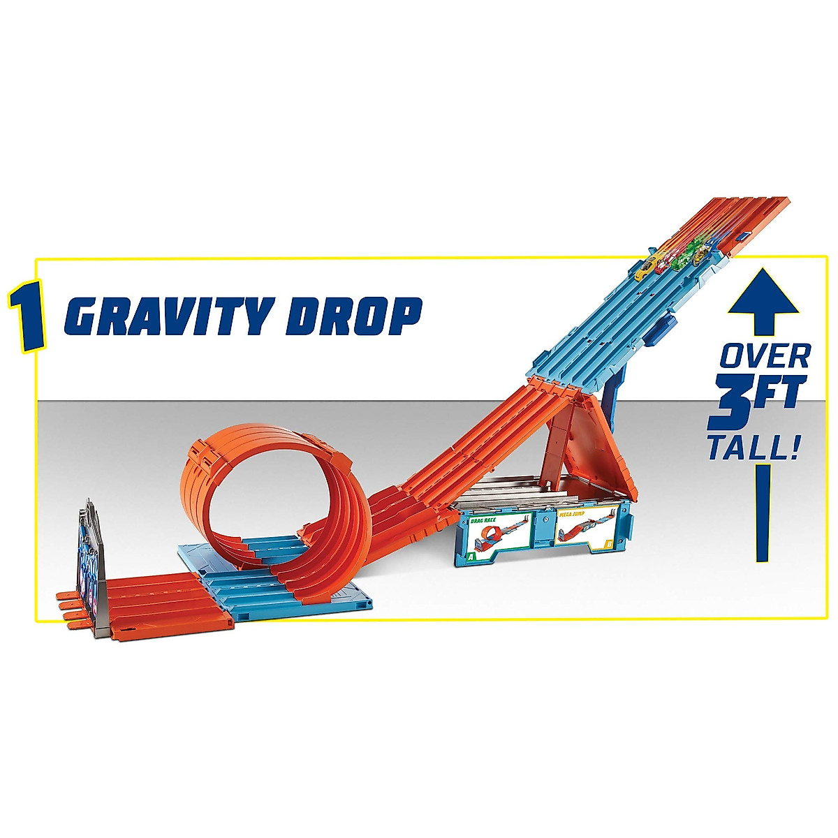 Hot Wheels Race Crate with 3 Stunts in 1 Set Portable Storage Ages 6 to 10