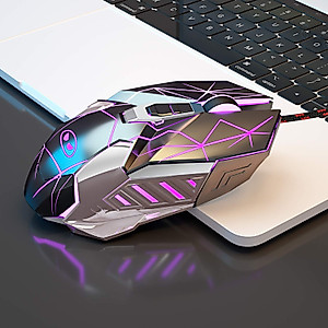 MageGee G10 Gaming Mouse Wired, 7 Colors Breathing LED Backlit Gaming Mouse, 6 Adjustable Speeds, Ergonomic Optical Computer Mouse with 7 Buttons for Windows PC Gamers