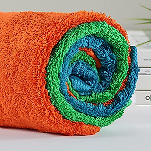 Chiicol Cotton Wash Cloths Absorbent Bath Washcloths for Body and Face - Hotel Towels for Bathroom in Bulk. Durable,Soft Bath Rags, Wash Rag (Multicolor)