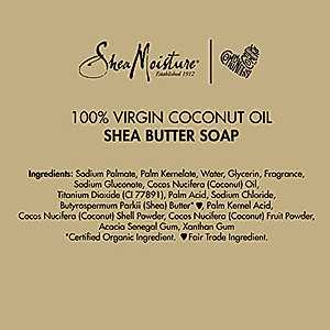 SheaMoisture Shea Butter Soap for All Skin Types 100 percent Virgin Coconut Oil Cruelty Free Skin Care 8 oz 4 Count