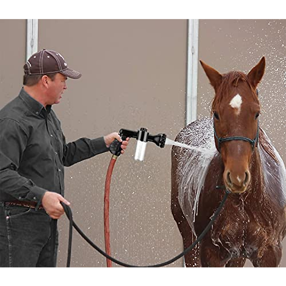 Horse Soap Sprayer Nozzle 8 Function, Car Wash Soap Sprayer Foam Sprayer Gun with 3.5oz/100cc Soap Dispenser Bottle, Car Wash Mitt, Foam Sprayer for Car Washing, Pets Showering