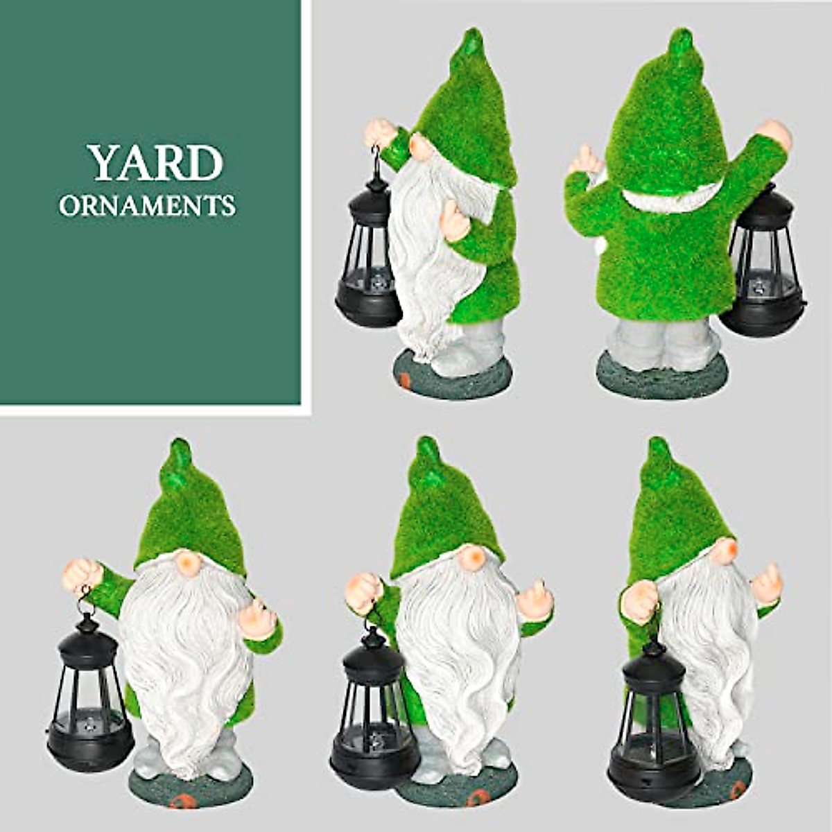 Redwix Garden Gnomes 11.8x7.9 - Gnomes with Solar Lantern - Gnomes Decoration for Home - Spring Gnomes - Middle Finger Gnome - Garden Gnomes Outdoor Funny for Patio and Farmhouse Decor
