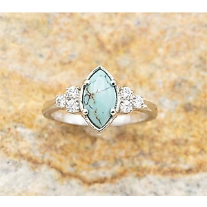 Vintage Turquoise Crystal Rings Set - 3pcs Wedding Ring Set for Women, Gold Tone/Silver Tone, Bohemian Style-gold8