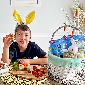 AMOS 4D Gummy Blocks Candy Bricks, Edible Building Block Gummies for Kid's Lego Theme Party, Funny Cupcake Topper Decoration, Resealable 3.53oz Bag (Pack of 3)