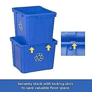 CX 14 Gallon Recycling Bin, Indoor/Outdoor, Stackable (6-Pack)