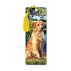 Dimension 9 3D Lenticular Bookmark with Tassel, Golden Retriever, Pet Breed Series (LBM042)