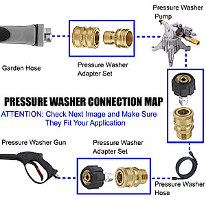 M MINGLE Foam Cannon for Pressure Washer, Ultimate Pressure Washer Adapter Set