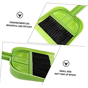 GOOHOCHY 6 Sets Broom Dustpan Set Table Cleaning Broom Keyboard Brush Broom Small Printers for Home Use Handheld Broom Small Dusting Broom Mini Dust Pans with Brush Portable Brush Plastic