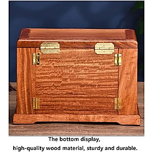 Watch Holder Watch Box Drawer Jewellery Storage Case Watches Display Boxes with Drawer & Glass Top Four Layer Wooden Jewelry Watch Organizer (Color : Brown) (Brown)