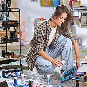 Arteza Fine Glitter Set, 6 x 2-oz Bottles, Ocean-Toned Glitter for Resin, Glue, Acrylic Paint, Arts and Crafts Supplies for Creating DIY Projects and Holiday Art