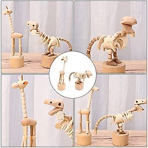 Wood Painting Crafts, Unfinished Wood Cutouts Animals, Wooden Paint Crafts for Painting Wooden Ornaments DIY Crafts Art Project for Home Decoration, Dinosaur, Giraffe Shap