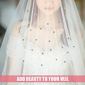 24pcs Veil Weights Wedding Magnetic Diamonds, Elegant Shiny Rhinestones Crystals Hijab Magnets for Clothes Scarves Women Girls Bridal Cathedral Wedding Dress Veil Accessories