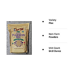 64oz Organic Whole Ground Golden Flaxseed Meal Bob's Red Mill (4 Pounds Total)