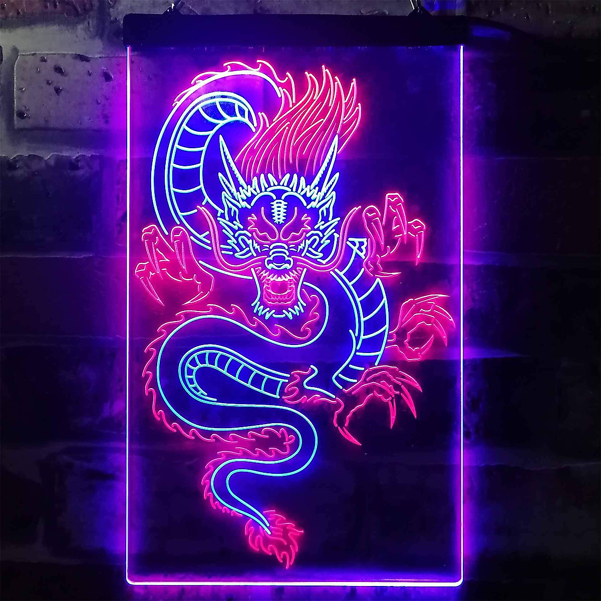 ADVPRO Chinese Dragon Room Display Dual Color LED Neon Sign Blue & Red 12" x 16" st6s34-i3225-br