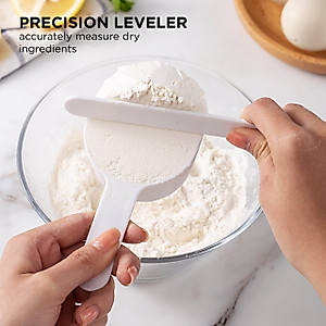 Rae Dunn Measuring Cup Set - 9 PC. Nesting Stackable Liquid Measure Cup, Dry Measuring Cups and Spoons with Funnel and Scraper - Nesting and Clicks Together for Easy Storage (Multi)