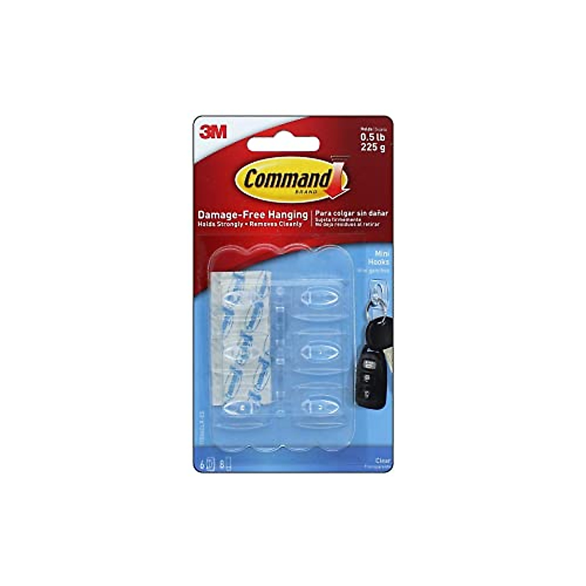 Command Clear Mini Hooks 6 Hooks, 1 Pack