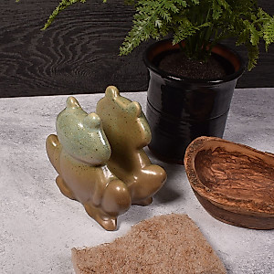 The Barrington Garage Frog Shaped Stoneware Sponge Holder, Green