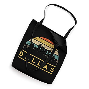 Dallas Skyline Retro Vintage Sunset Souvenir Tote Bag