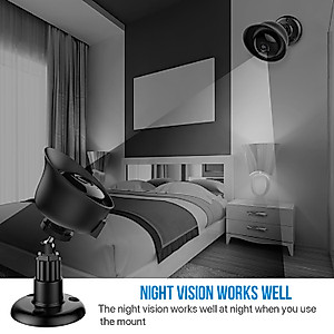 Adjustable Durable Plastic Wall Mount Outdoor Indoor Bracket and Silicone Cover Skins Protective Case for Yi Home Camera 1080p/ 720p (Black, 2 Pack)