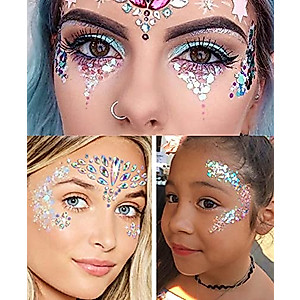 Go Ho White Face Body Glitter Gel,Singer Concerts Face Glitter Makeup,Holographic Long Lasting Chunky Sequins Glitters for Eye Lip Hair Nails,Festival Rave Accessories,006 Fairy White Glitter 52g