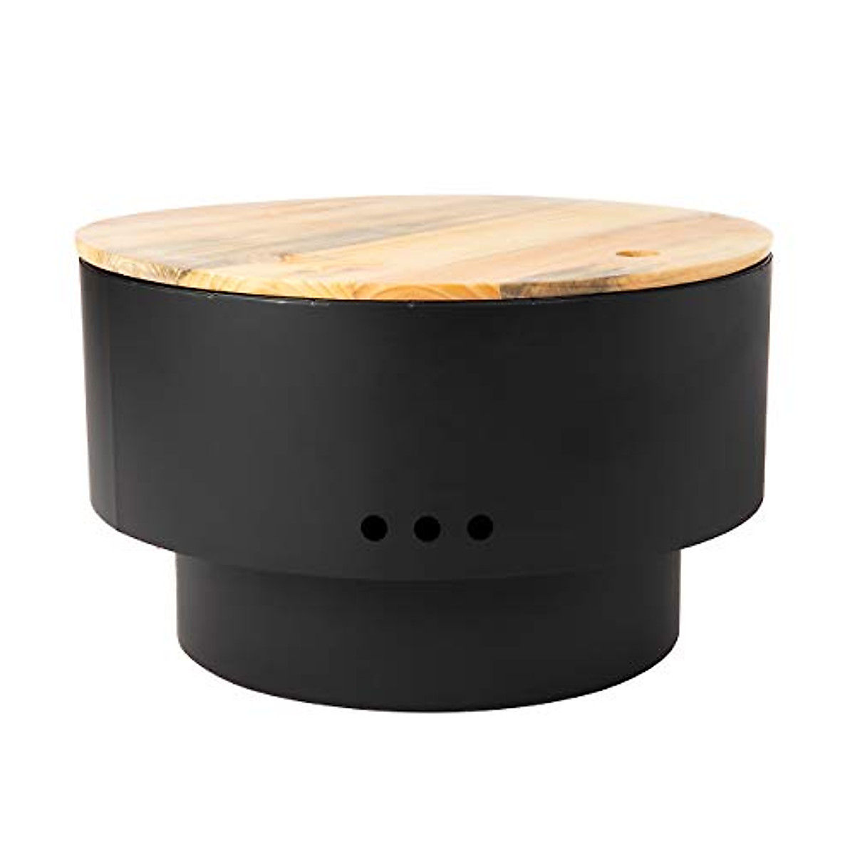 Fire Sense 60532 Fire Pit Revolver Wood Burning Lightweight Portable Outdoor Firepit Backyard Fireplace for Camping Bonfire with Grill Rack & Hardwood Top - 24“