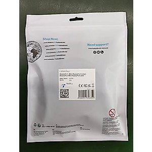 4K Mini DisplayPort to DisplayPort Cable (Mini-DP to DP) – 15ft – with Special A.I.S. Shielding in The Connector, Mini-DP/Thunderbolt 1 & 2 for PC, Laptop & Mac by CableDirect